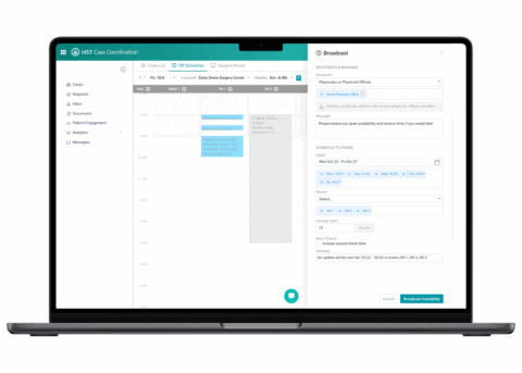 Surgery Scheduling Software | HST Case Coordination